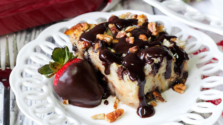 Holy decadence! Debbie's death by chocolate bread pudding
