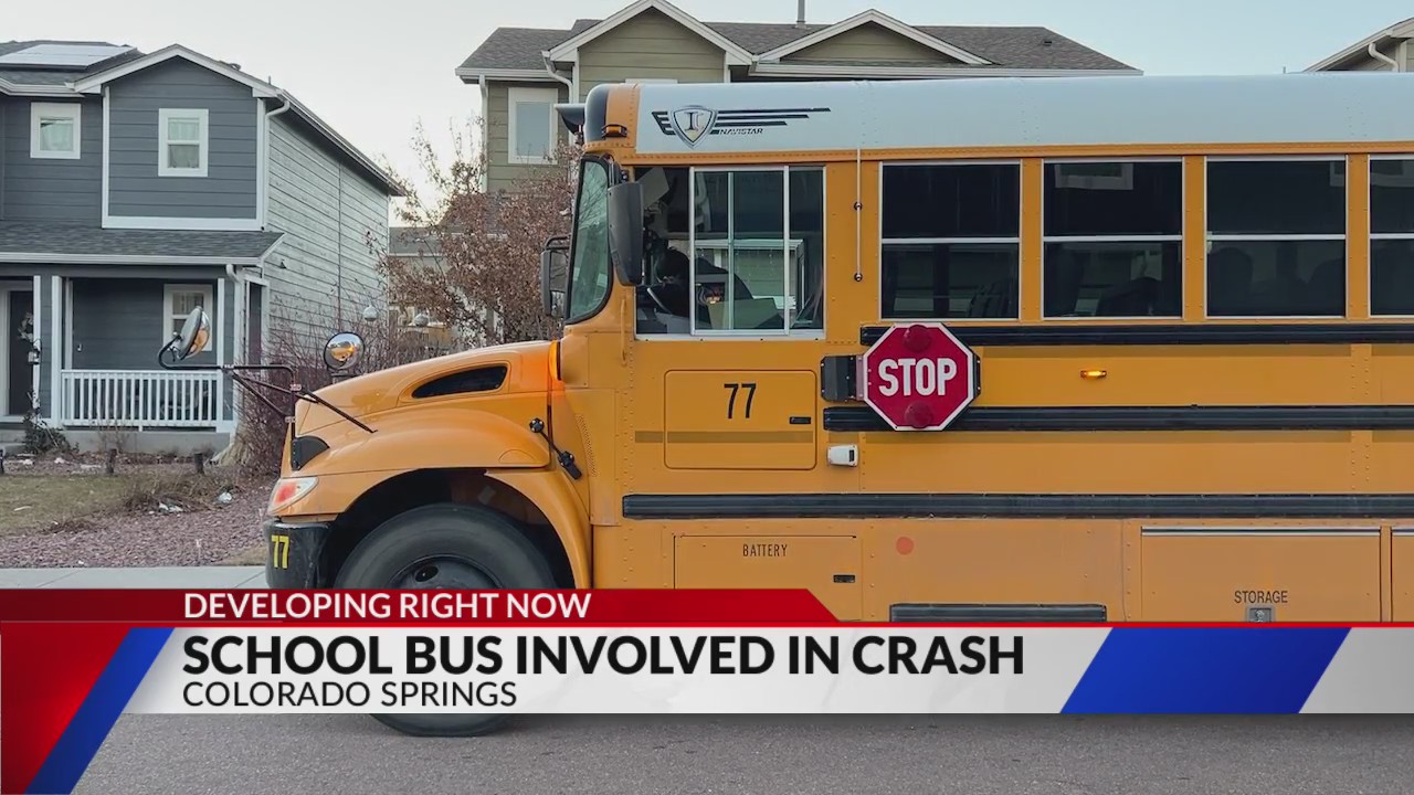 School bus involved in crash in East Colorado Springs, no injuries