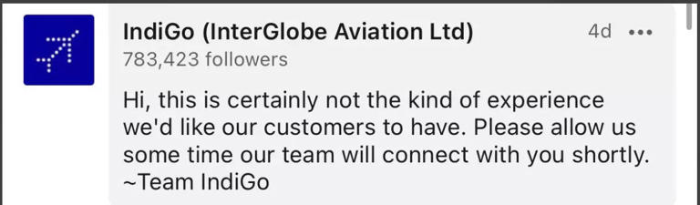 'Unprofessional behaviour': Passenger calls out IndiGo's handling of ... 'Unprofessional behaviour': Passenger calls out IndiGo's handling of ...