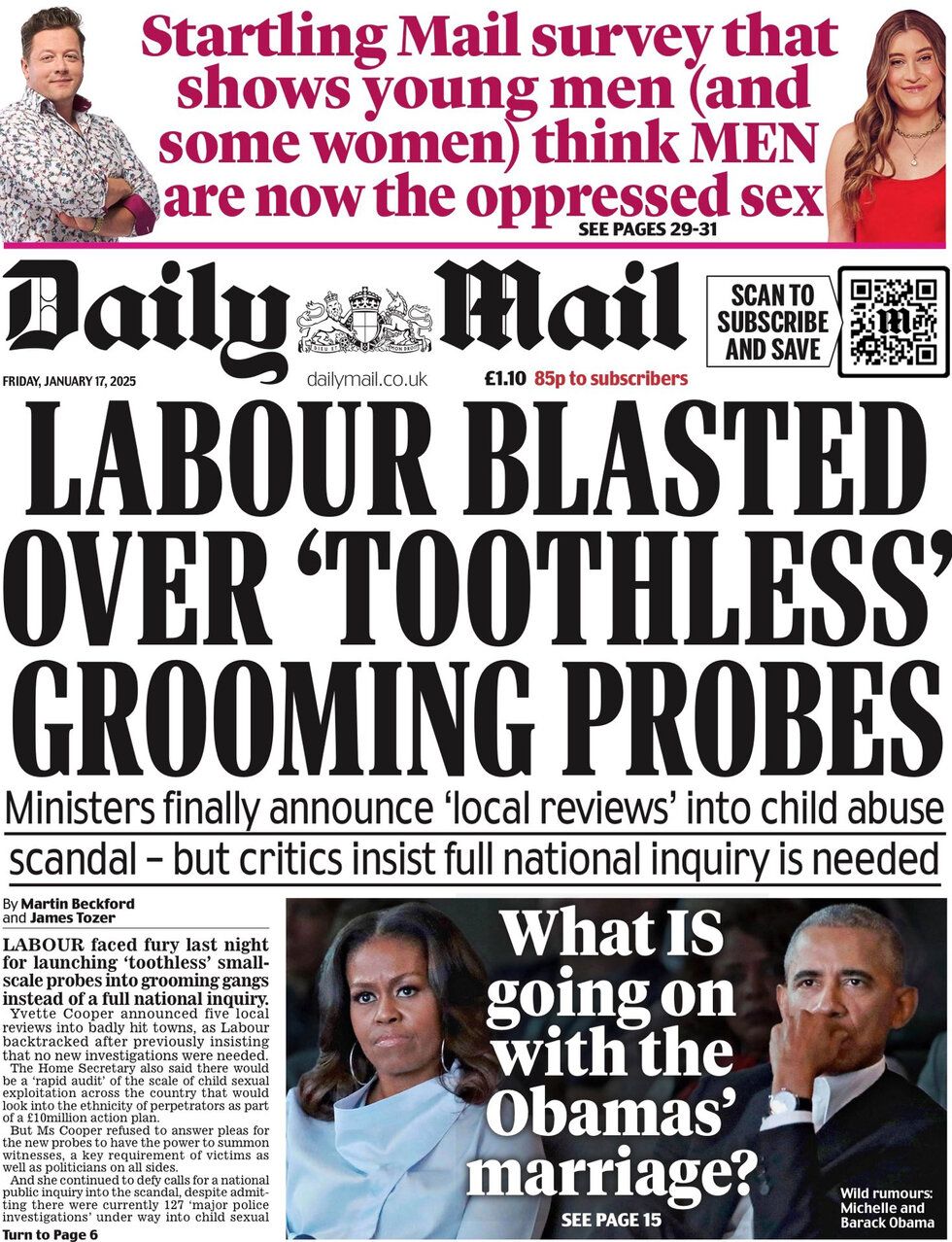 Newspaper headlines from around the world – Friday, 17 January 2025