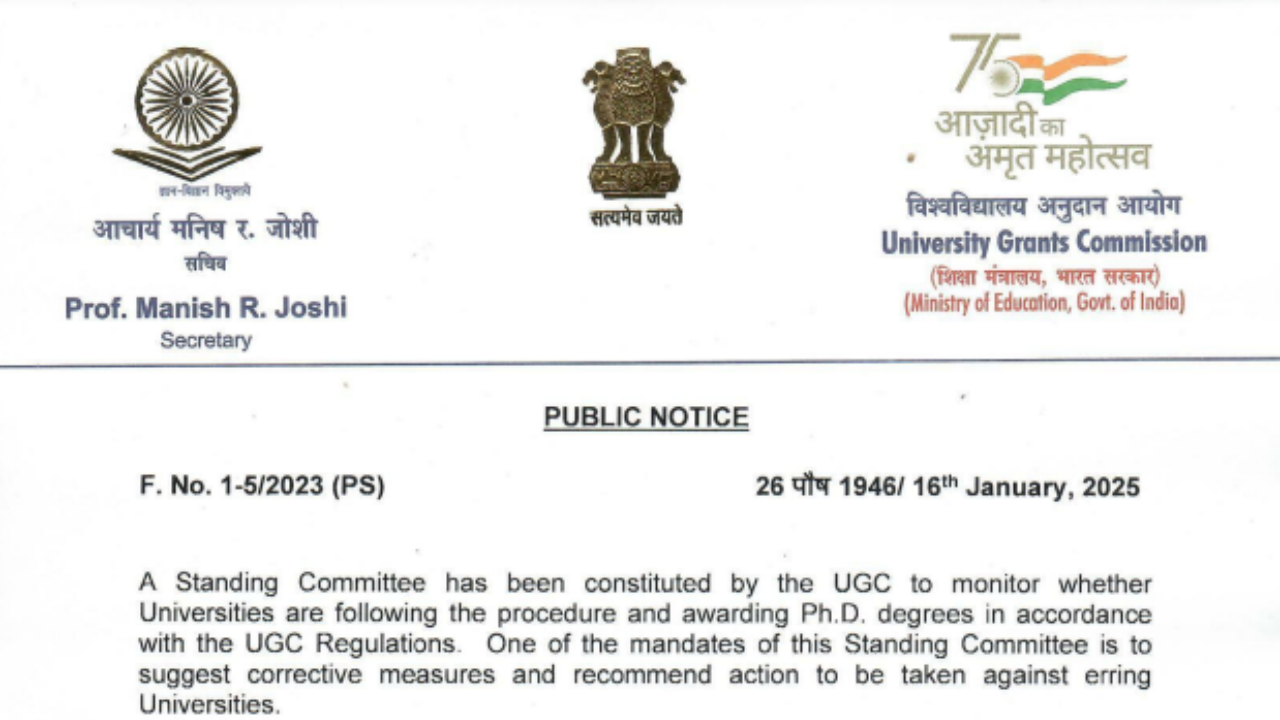 UGC bars three universities in Rajasthan from awarding PhD degrees ...