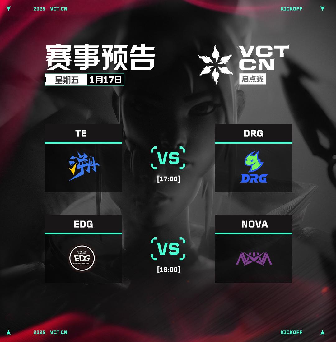 VCT CN 启点赛今日首发：Flex1n代表DRG出战TE，EDG迎来首战