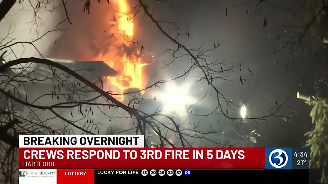 Crews respond to third fire in 5 days in Hartford; building collapses