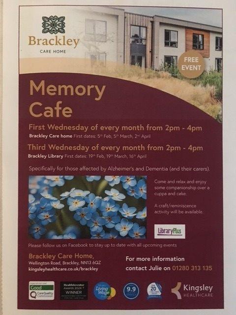 "Memory Cafe" to open in Brackley