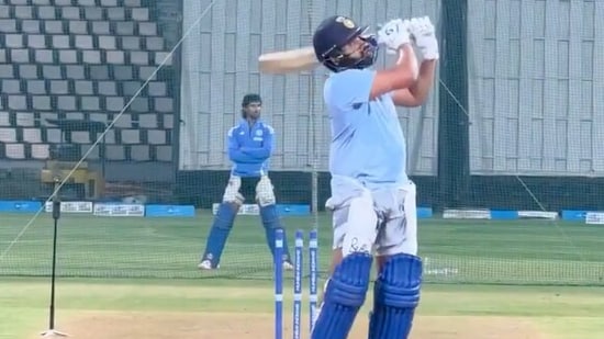 Rohit Sharma bats in nets under floodlights, brings out trademark pull ...