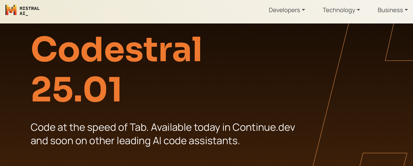 Mistral AI Codestral 获 25.01 更新，支持超 80 种编程语言