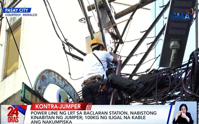 Meralco flags jumper connected to LRT-1 Baclaran power line