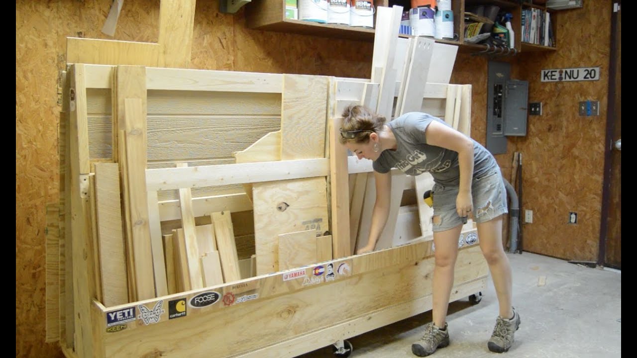 Make A Rolling Lumber Rack to Store Your Wood Easily