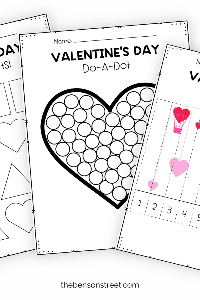 Free Printable Valentine Preschool Worksheets: 12 Different Activities