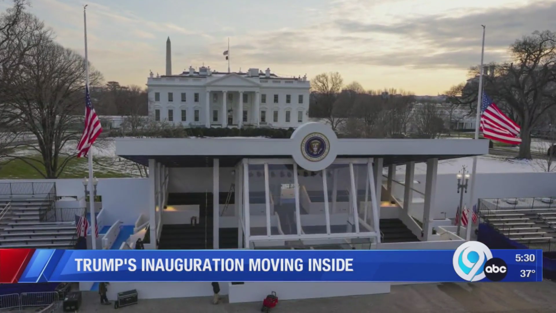 Trump's inauguration moving inside