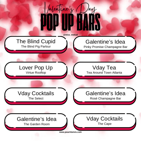 Valentine's Day pop up bars in Atlanta 2026