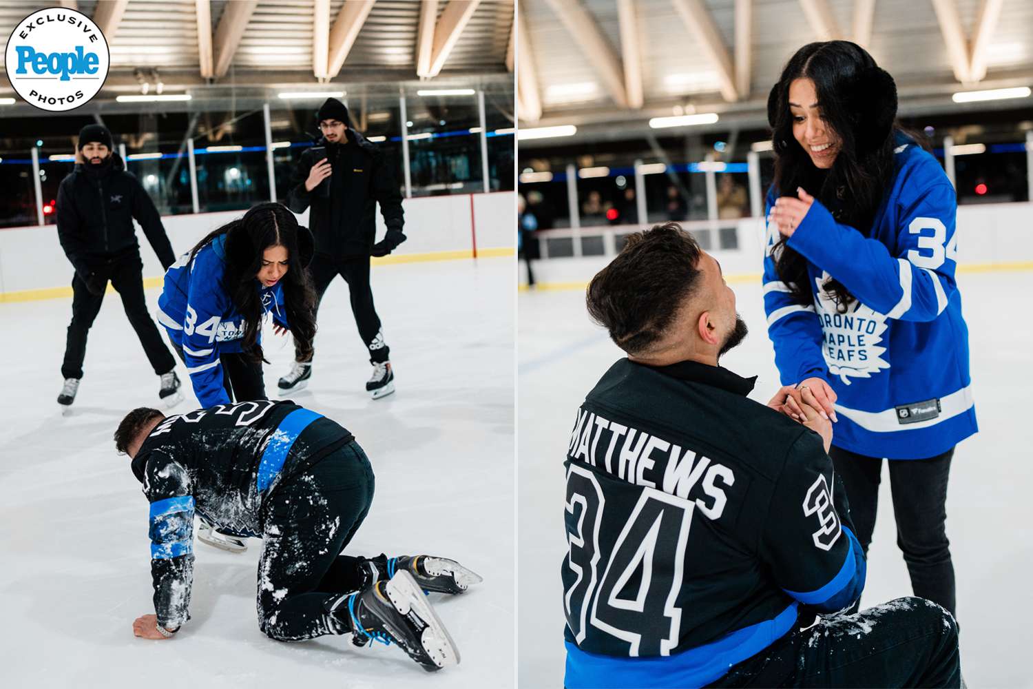 Man Stages Fake Fall on Ice Rink During Proposal to Girlfriend as a Nod ...