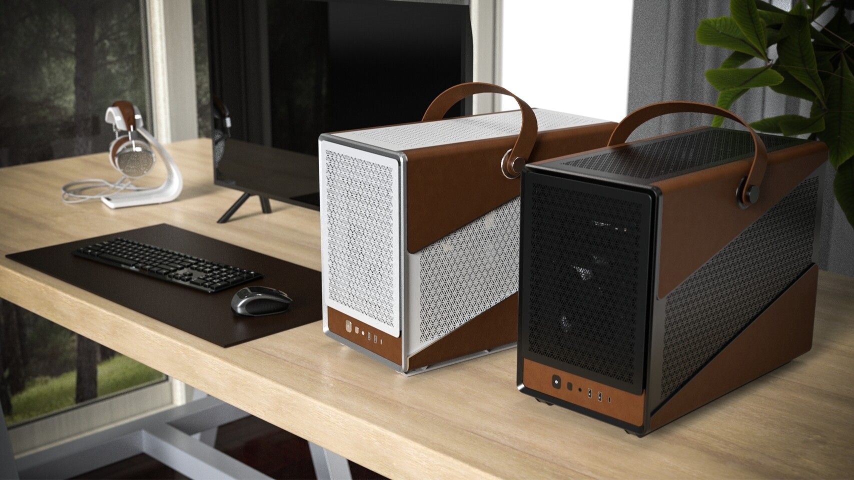 This leather-wrapped PC case is trying to be all executive chic but it ...