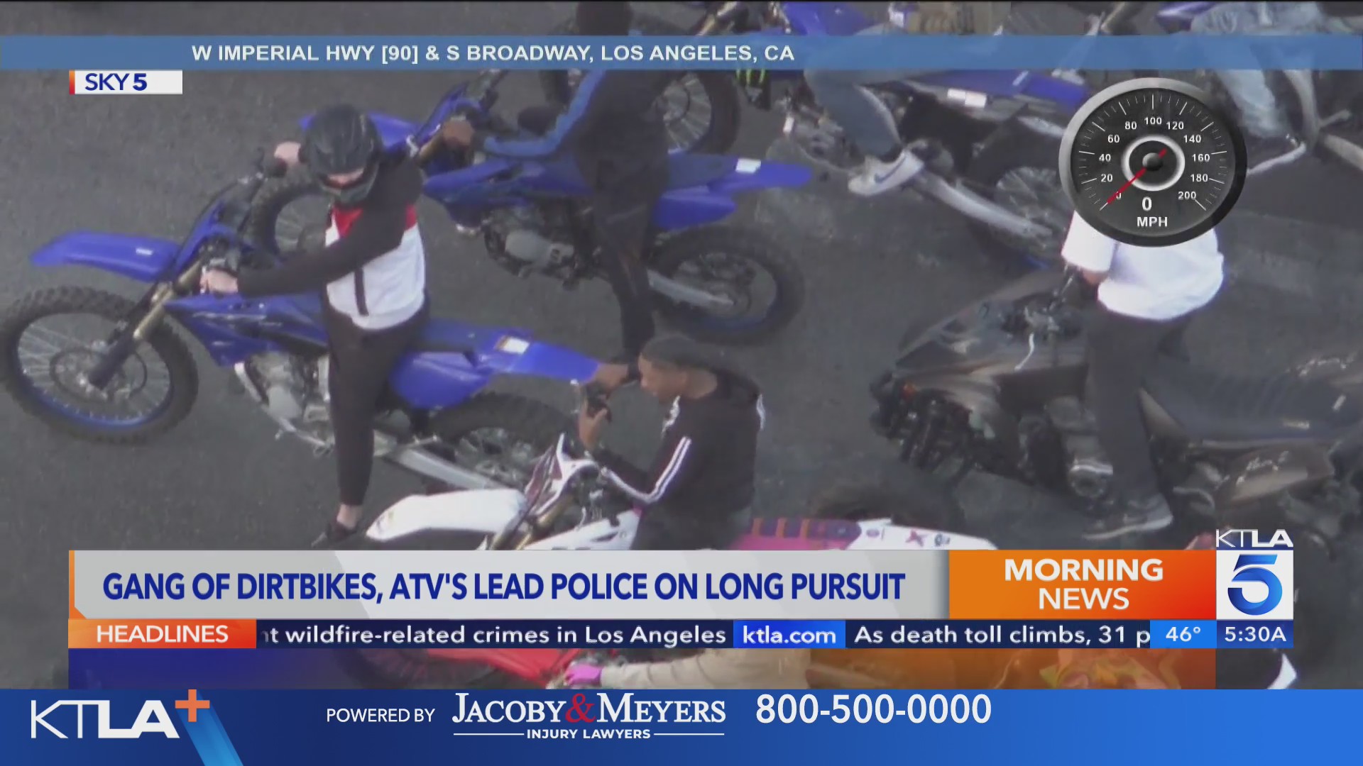 Gang of dirtbikes, ATVs lead police on long pursuit