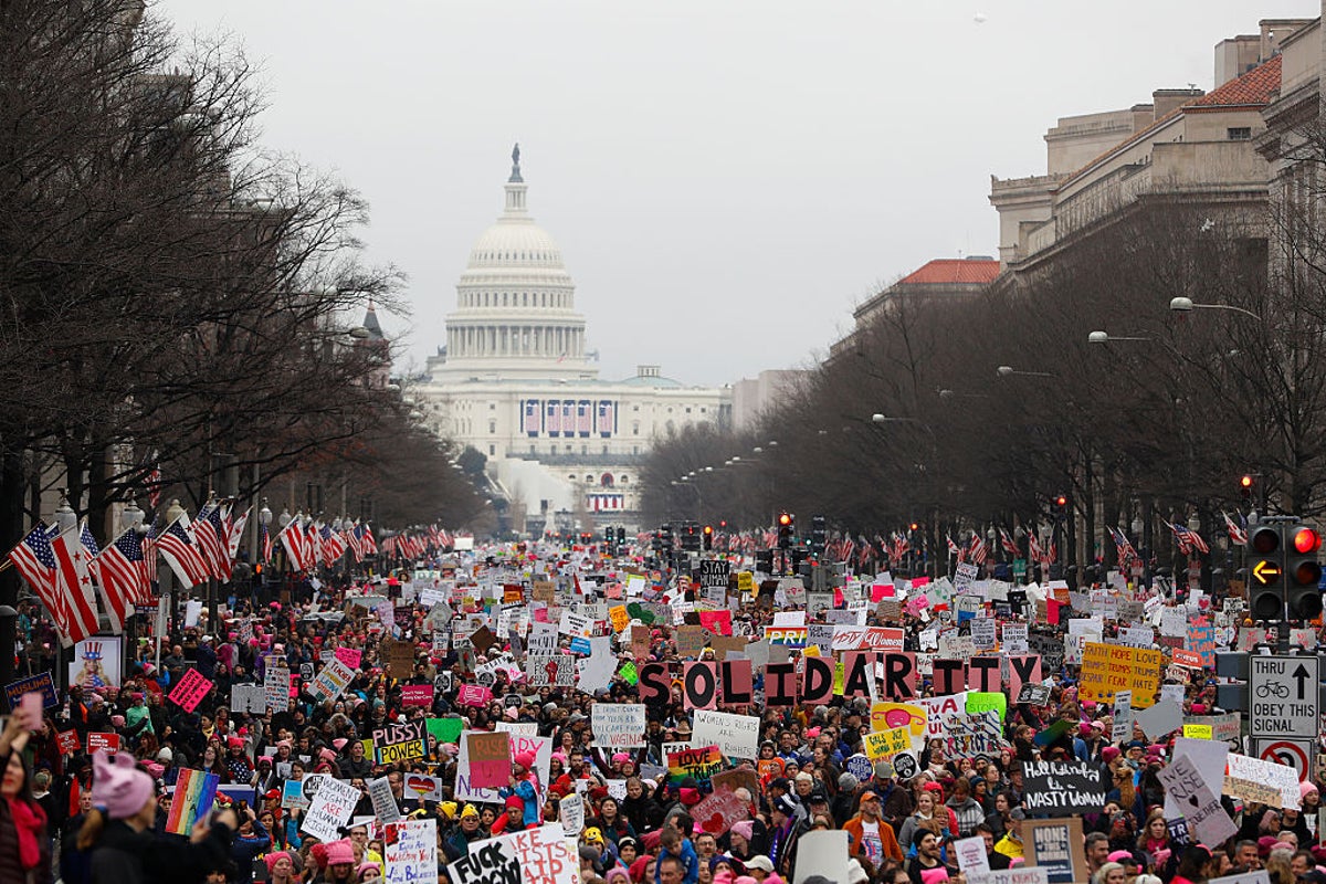 Eight years ago 500,000 marched in DC against Trump. He has returned ...