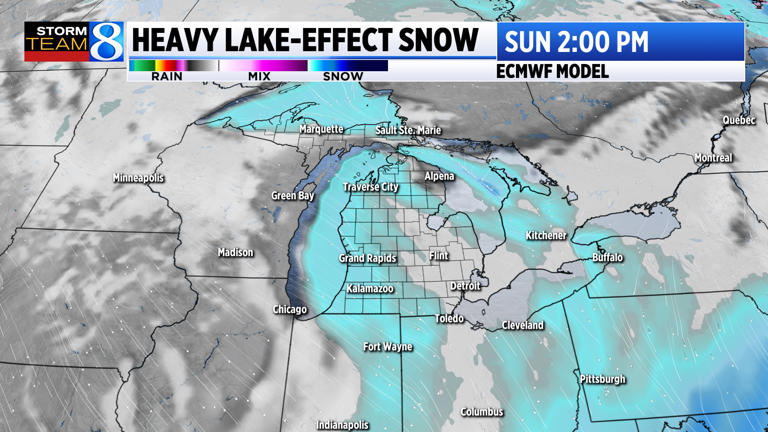 Arctic blast, heavy lake-effect snow begins Sunday