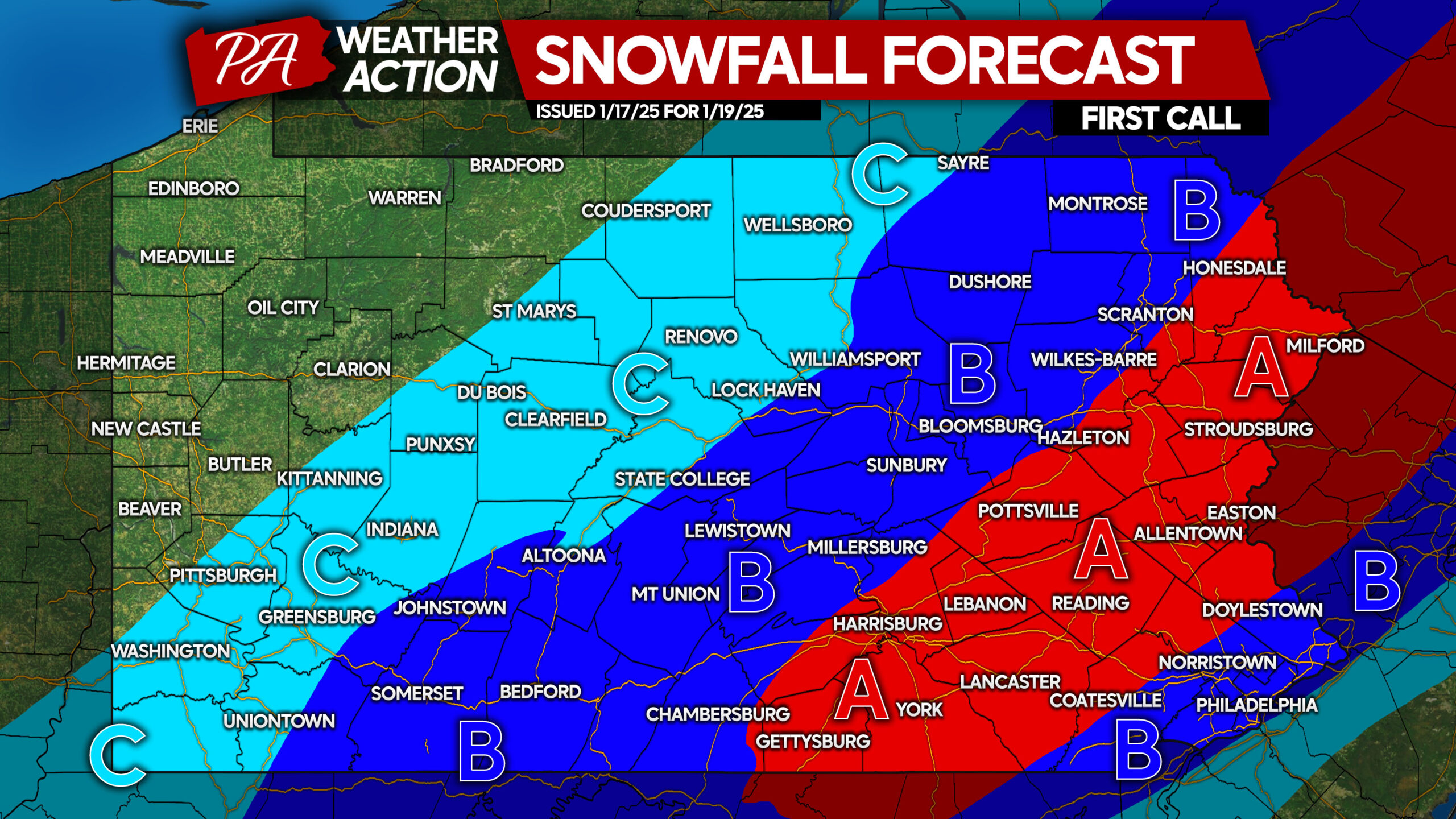 First Call Snowfall Forecast for Sunday's Significant Snowstorm in ...
