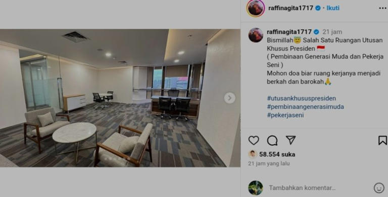 Duduki Jabatan Utusan Khusus Presiden, Raffi Ahmad Pamer Kantor Baru ... Duduki Jabatan Utusan Khusus Presiden, Raffi Ahmad Pamer Kantor Baru ...