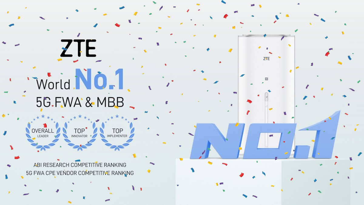 ZTE lidera en routers 5G FWA: este nuevo galardón lo confirma