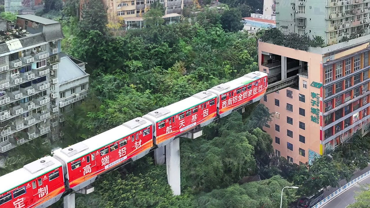 Riding Scary Chinese Metro Going Through a Full Apartment Building