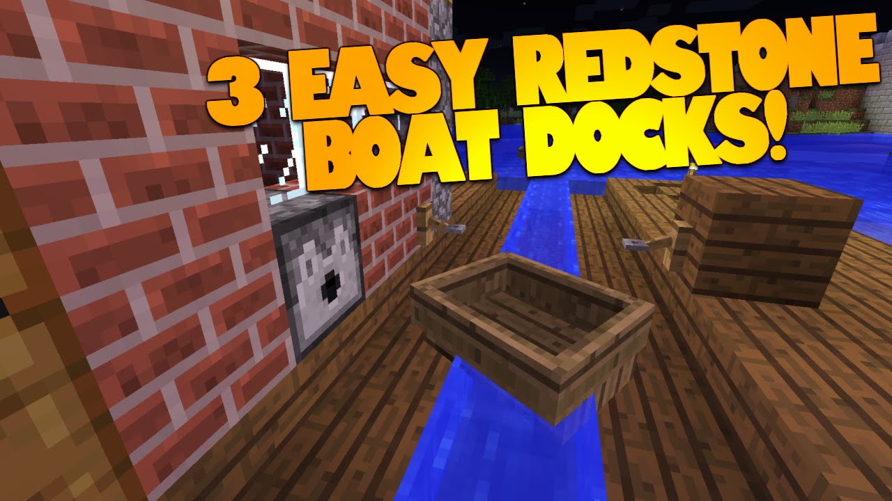 Minecraft Redstone | Redstone Automatic Boat Docks | 3 Awesome Boat ...