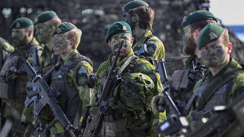 Hundreds of Swedish troops arrive in Latvia to join a NATO brigade