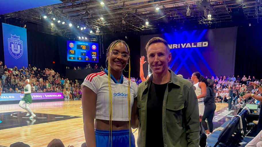 WNBA's Aaliyah Edwards, NBA legend Steve Nash link up at Unrivaled opener