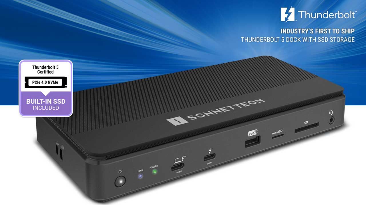 Thunderbolt 5 dock comes with built-in PCIe 4.0 SSD and four TB5 ports ...