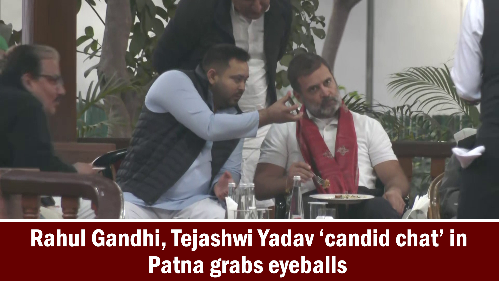 Rahul Gandhi, Tejashwi Yadav engage in a ‘candid chat’ alongside RJD ...