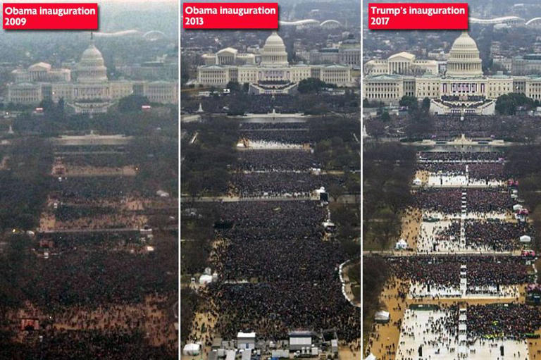 Photos prove Donald Trump's first inauguration had smaller crowds than ...