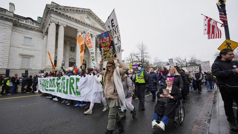 Thousands attend People's March in Washington days before inauguration