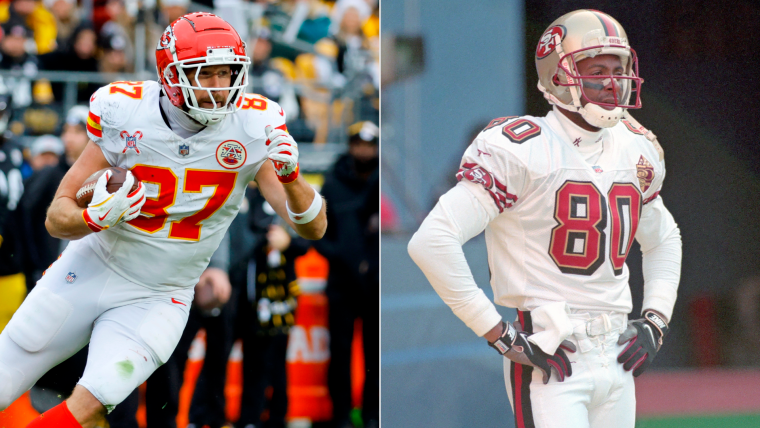 NFL playoff touchdowns record: How Travis Kelce can pass Jerry Rice for ...
