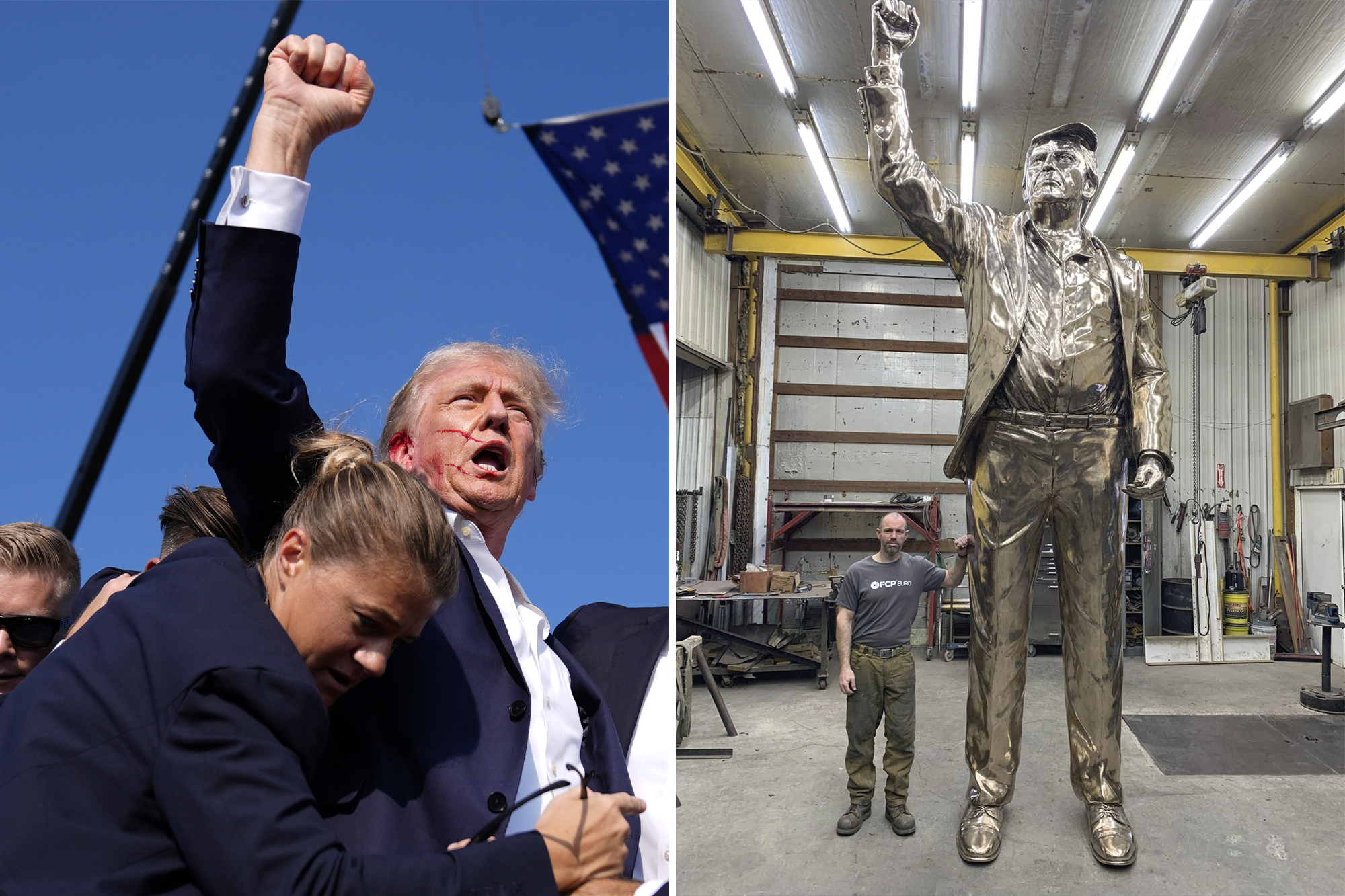 Larger-than-life bronze Trump statue unveiled ahead of inauguration