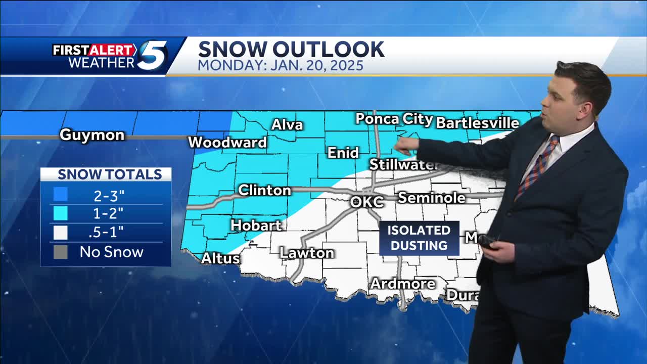 Winter Weather Timeline: Frigid temperatures and snow chances in Oklahoma