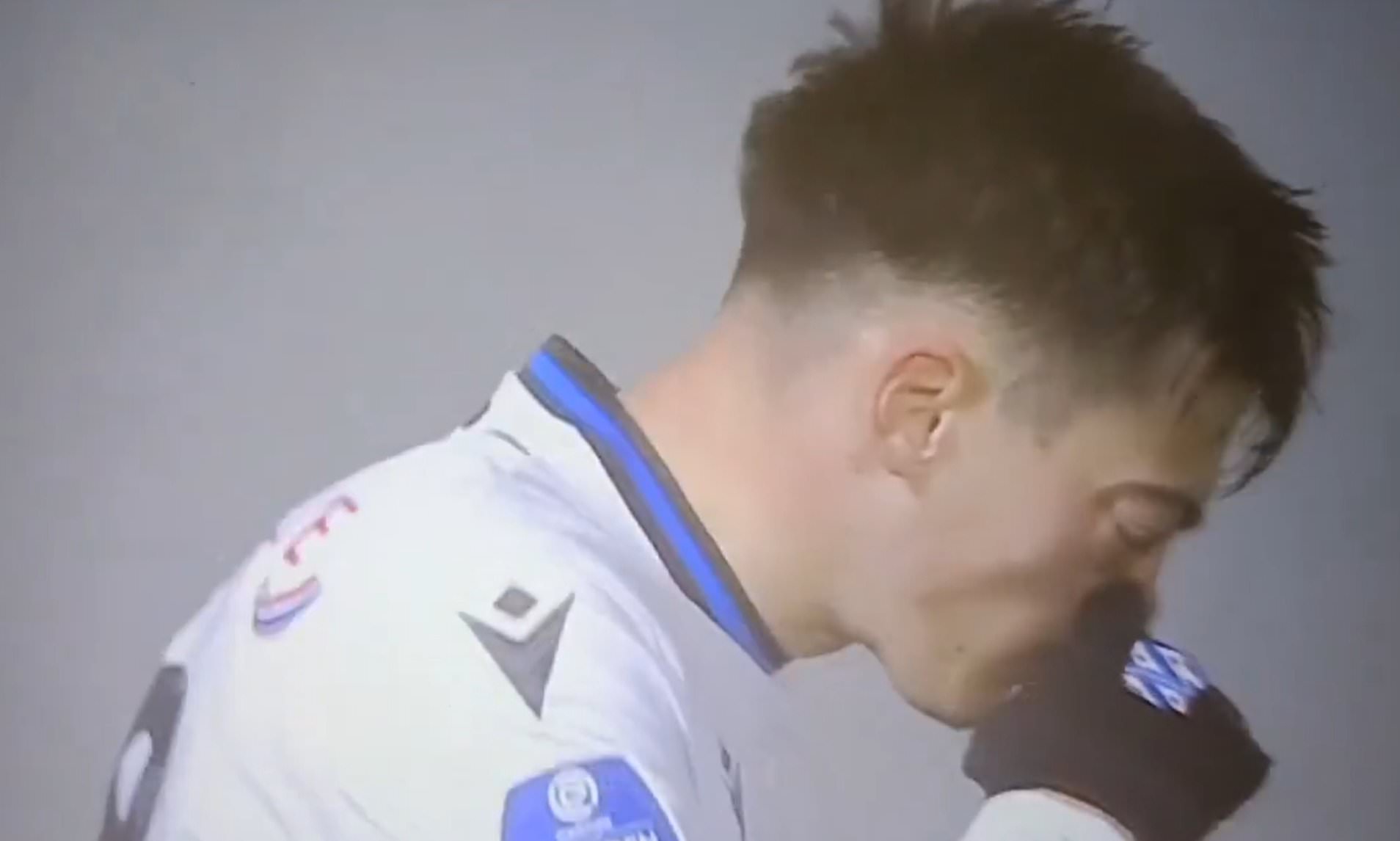 Gruesome moment footballer appears to pop his EYE OUT while blowing his ...