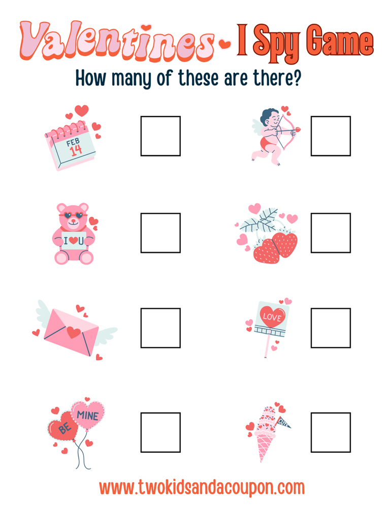 Free Printable Valentine I Spy Game