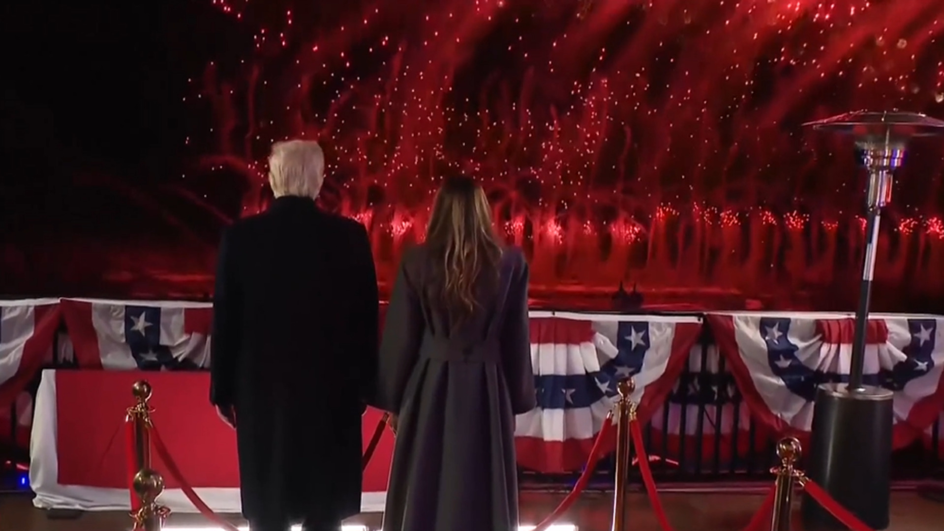Donald Trump treated to fireworks display ahead of inauguration