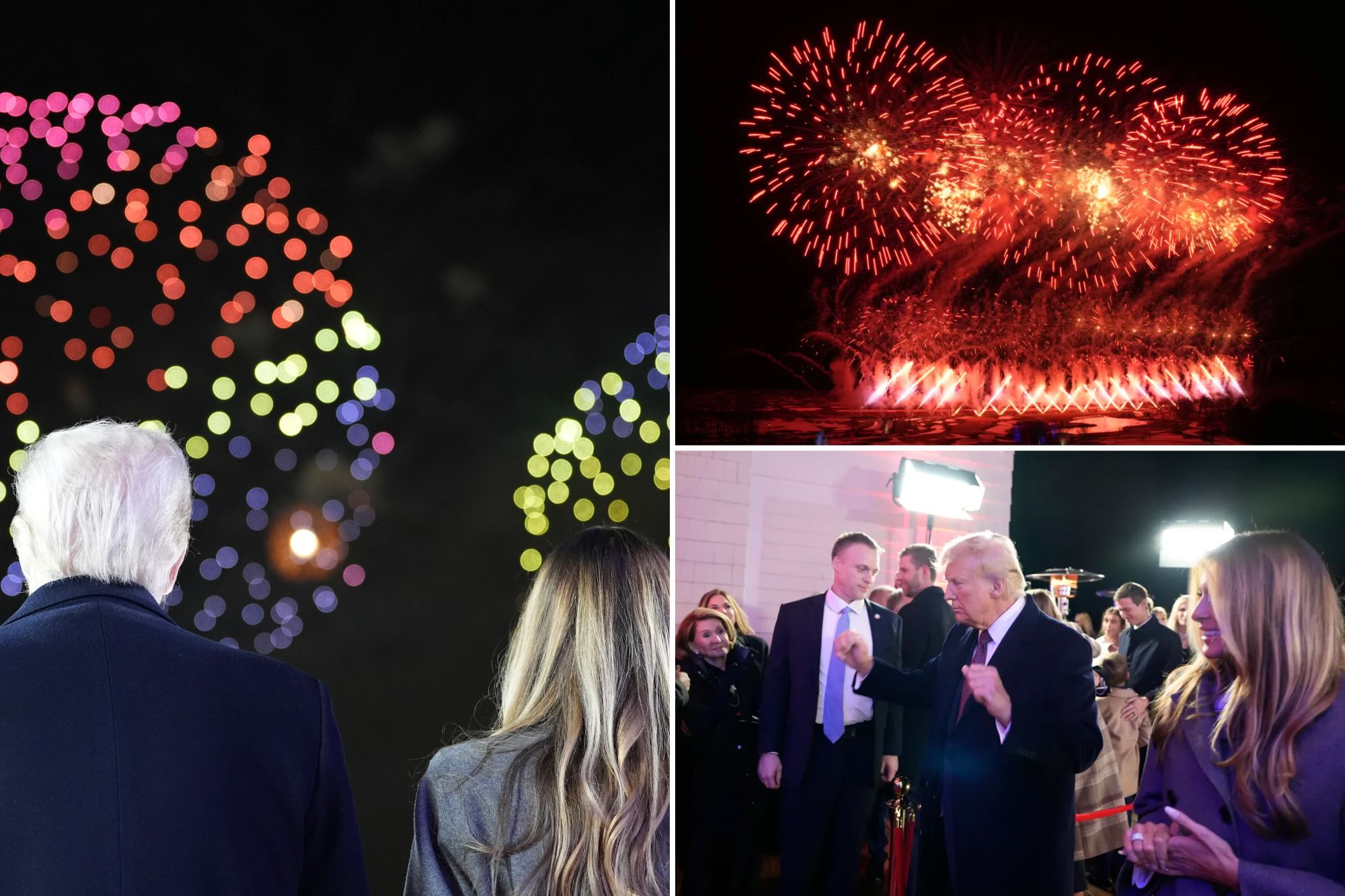 Trump watches fireworks alongside Melania during star-studded reception ...