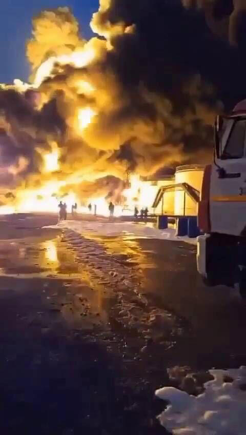Fuel depots in Russia on fire after being targeted by Ukrainian drone ...