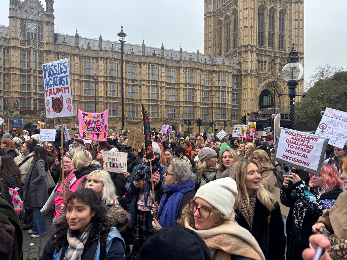 Tens of thousands take to streets across UK to march in solidarity with ...