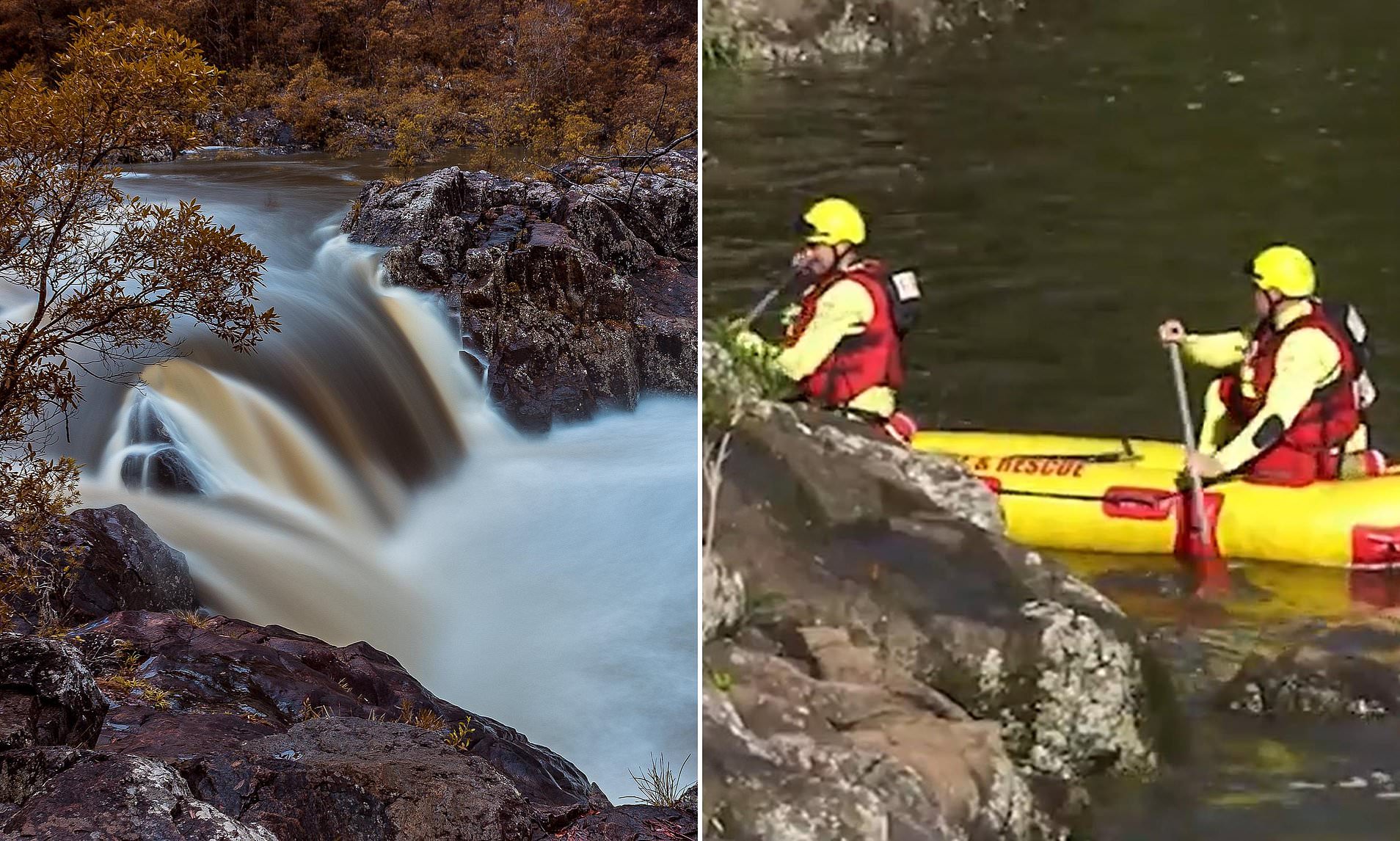 Tragedy after girl falls off waterfall and boy dives in to save her