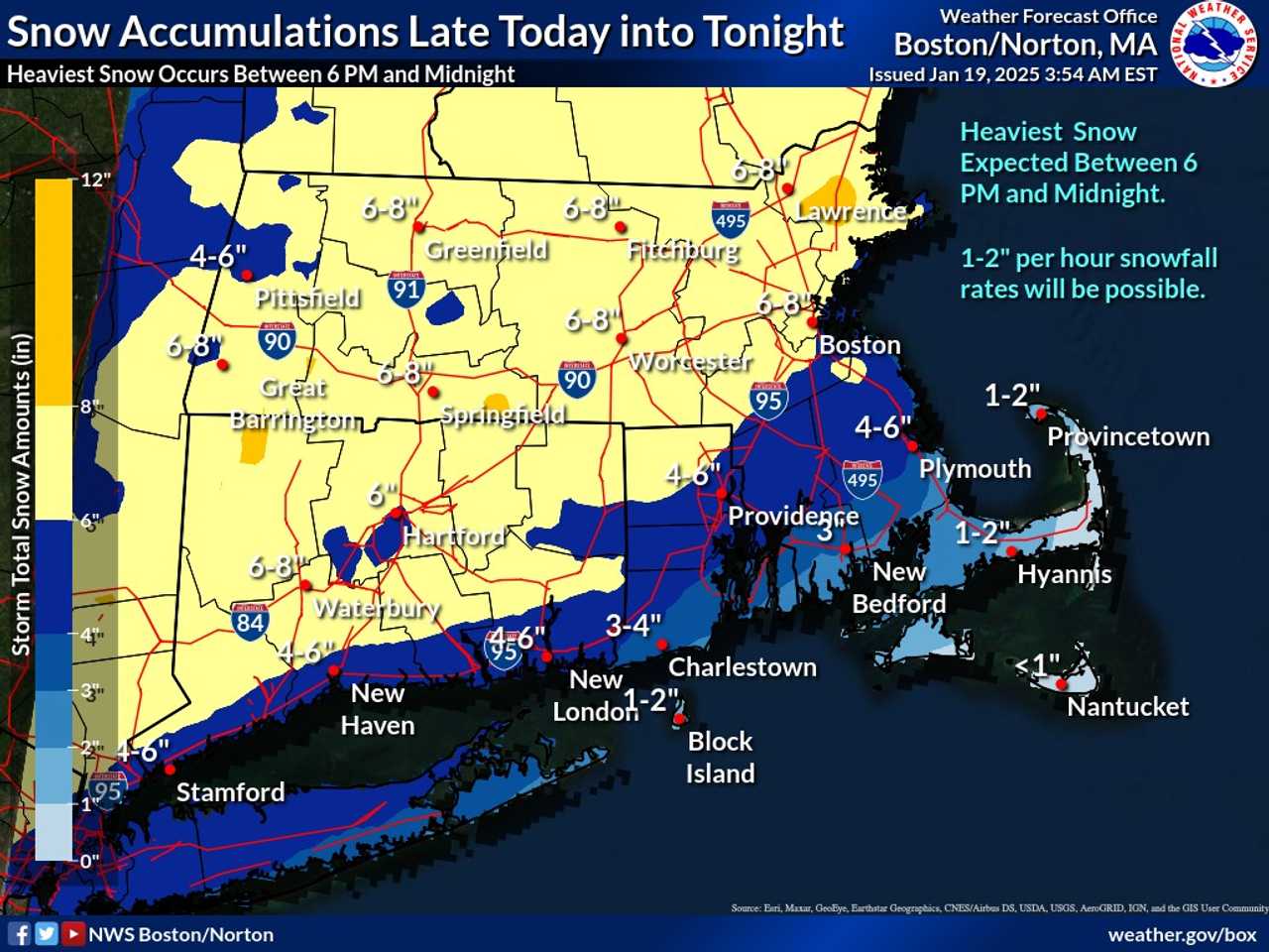 Final CT, MA Snowfall Projections Released For Major Winter Storm