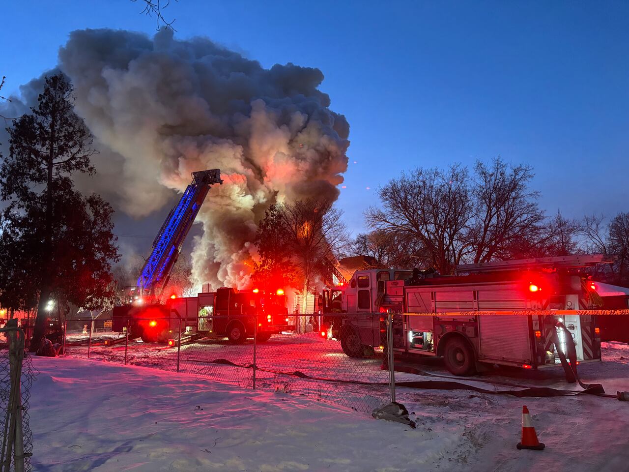 Winnipeg fire crews attack flames of North Point Douglas rooming house