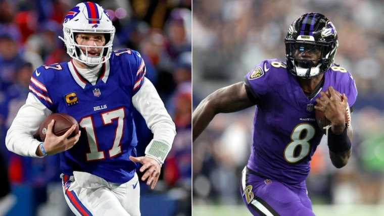 NFL QB playoff rushing yards record: Josh Allen, Lamar Jackson battling ...