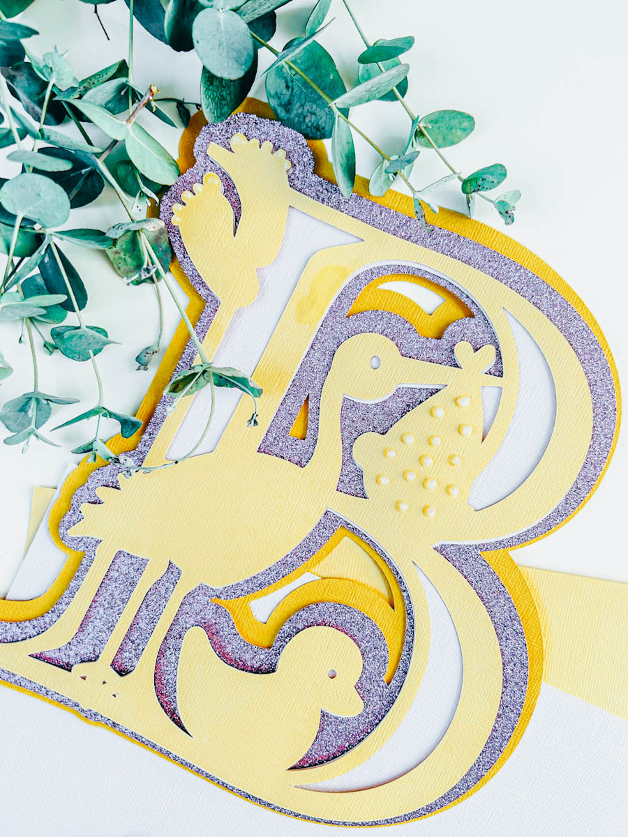 Free baby stork SVG alphabet letters and numbers