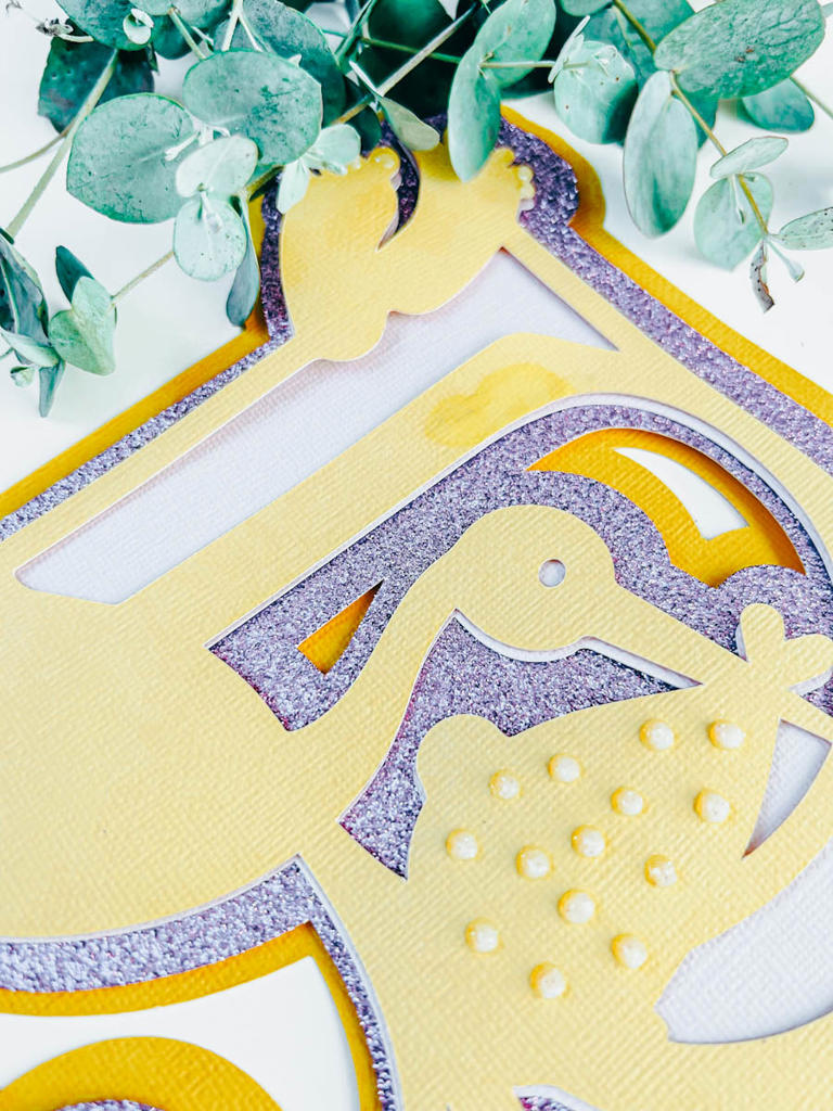 Free baby stork SVG alphabet letters and numbers