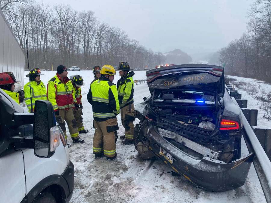 Traffic stopped on I-80 after crash involving tractor-trailer ...