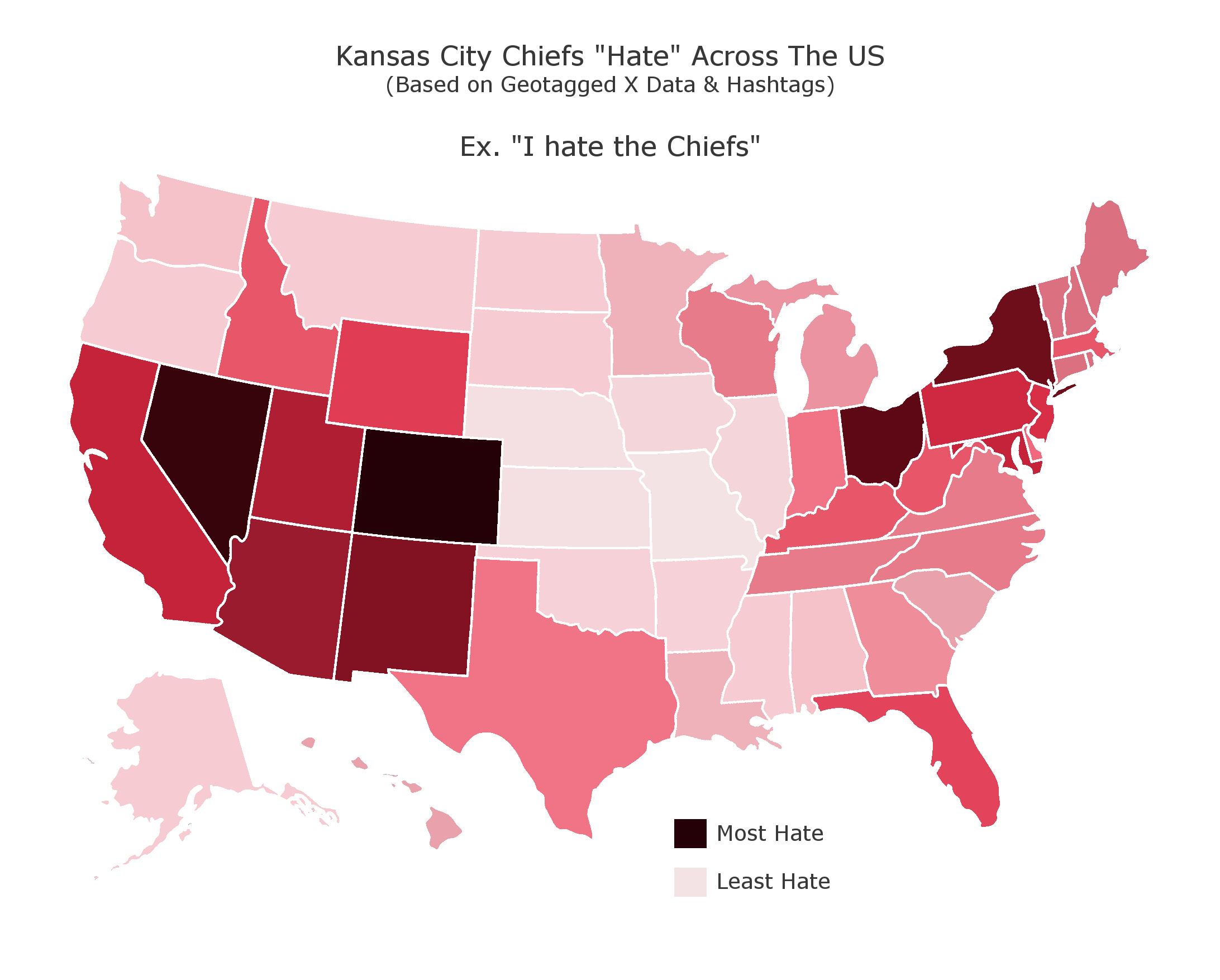 Social media data reveals states that hate the Chiefs the most amid ...