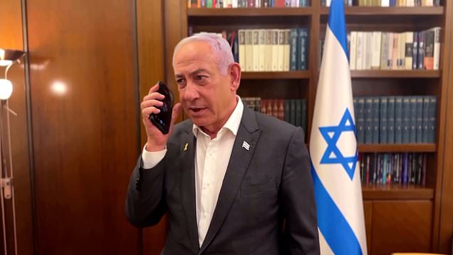 Israel's Benjamin Netanyahu receives news on hostages return