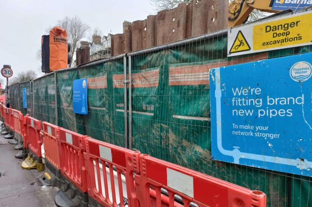Thames Water work step up on rail bridge project as new signs erected